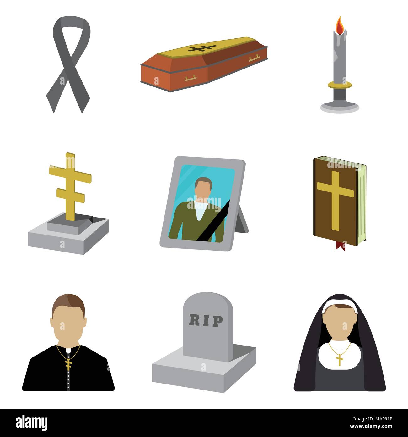 Funeral service cartoon hi-res stock photography and images - Alamy