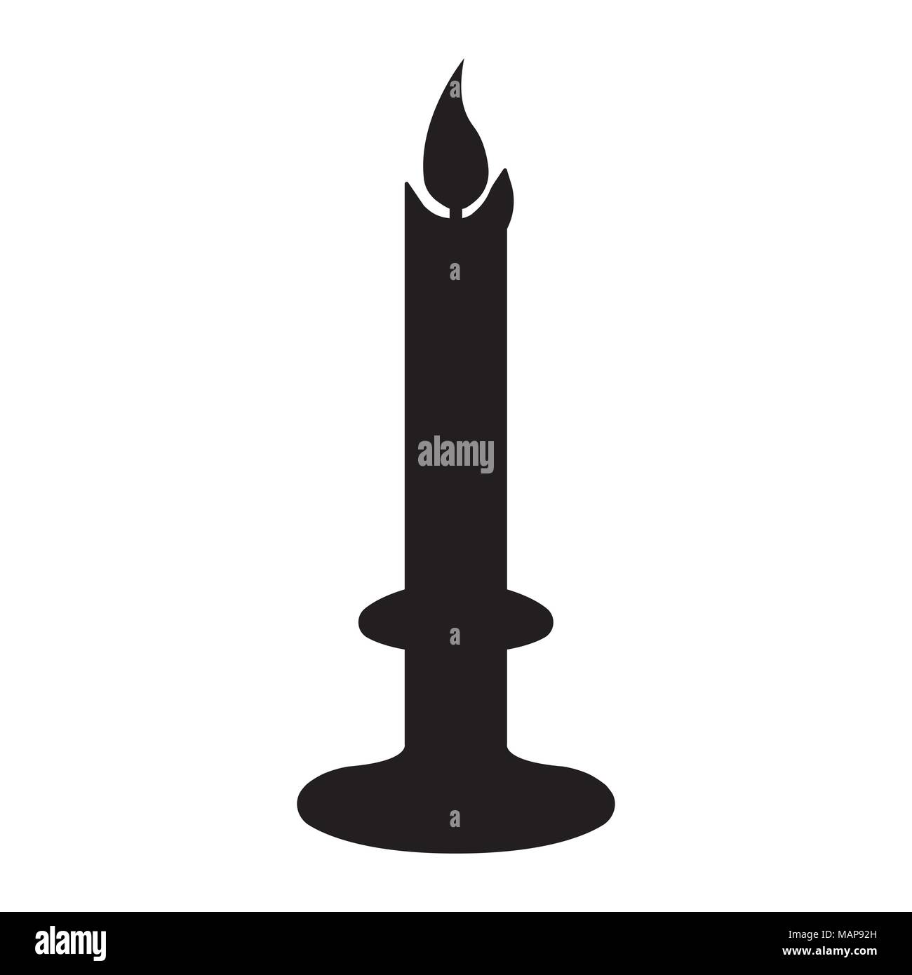 Candle simple icon. Isolated vector illustration on white background ...