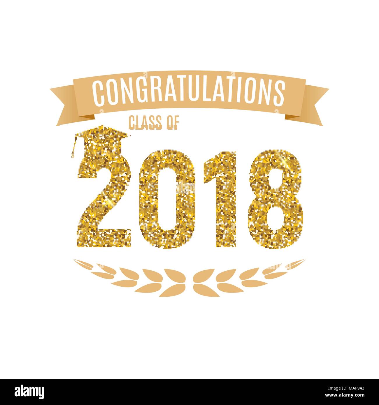 Congratulations on Graduation 2018 Class Background Vector Illustration ...