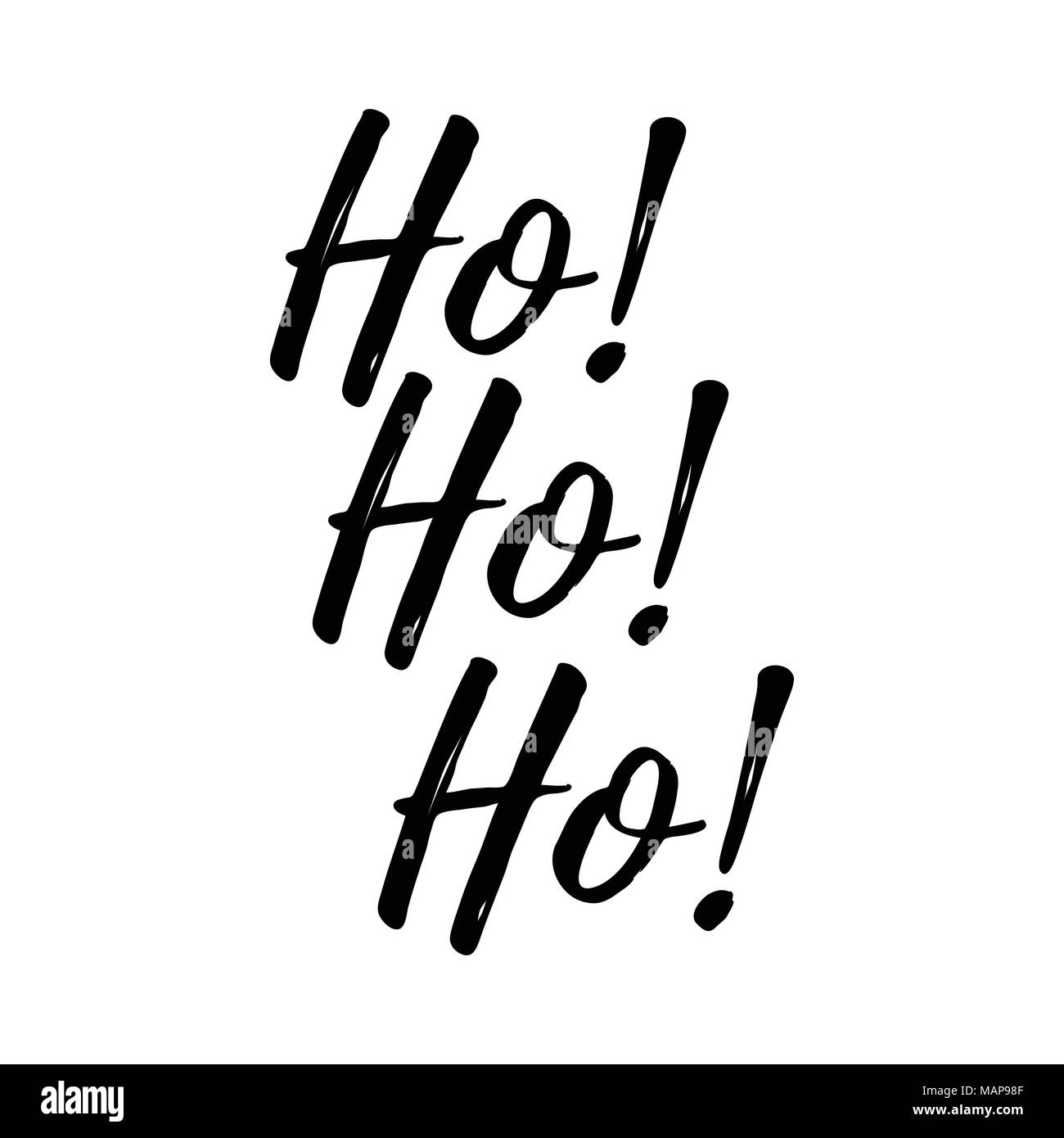 Merry Christmas card with calligraphy Ho! Ho! Ho!. Template for ...