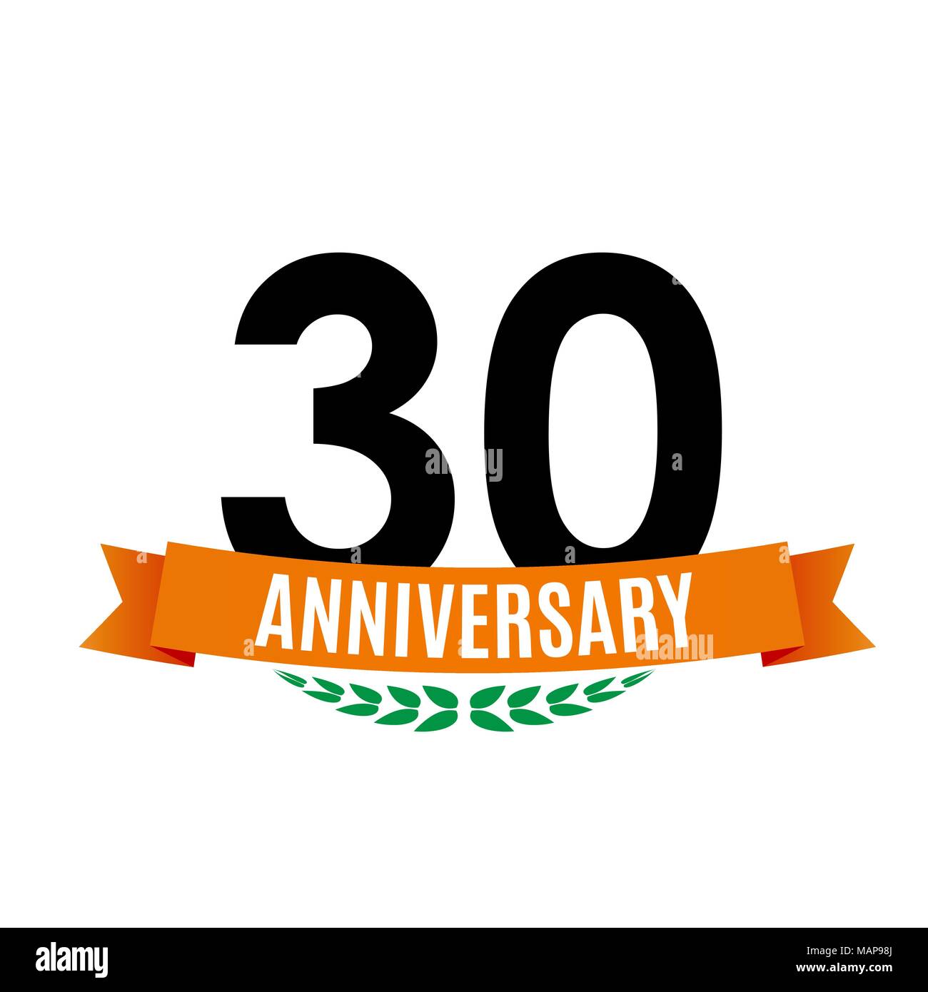 Template 30 Years Anniversary Background with Ribbon Vector ...