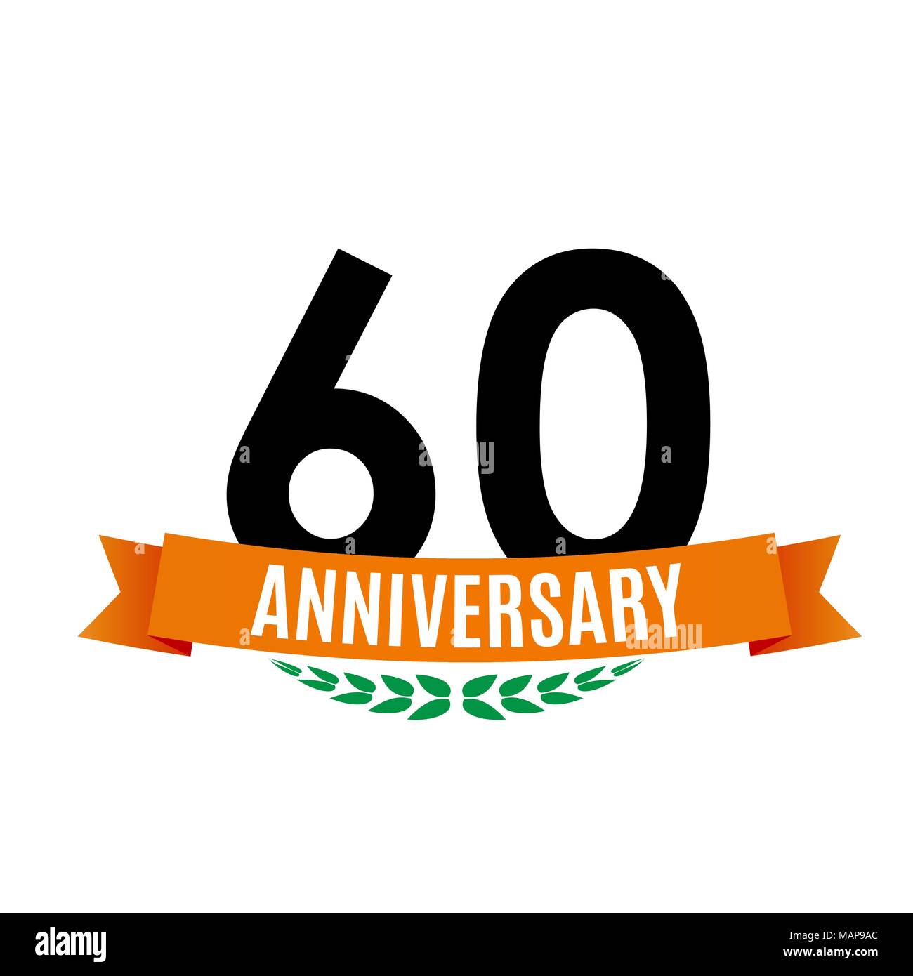 Template 60 Years Anniversary Background with Ribbon Vector ...