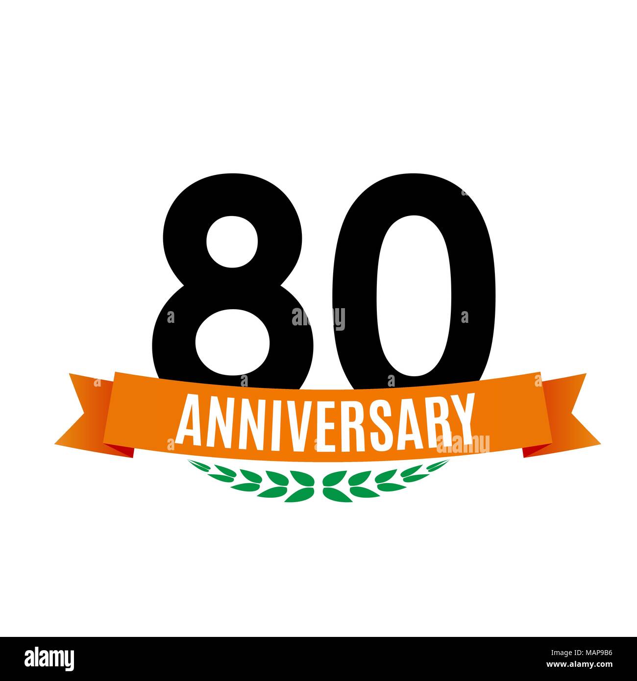 Template 80 Years Anniversary Background with Ribbon Vector ...