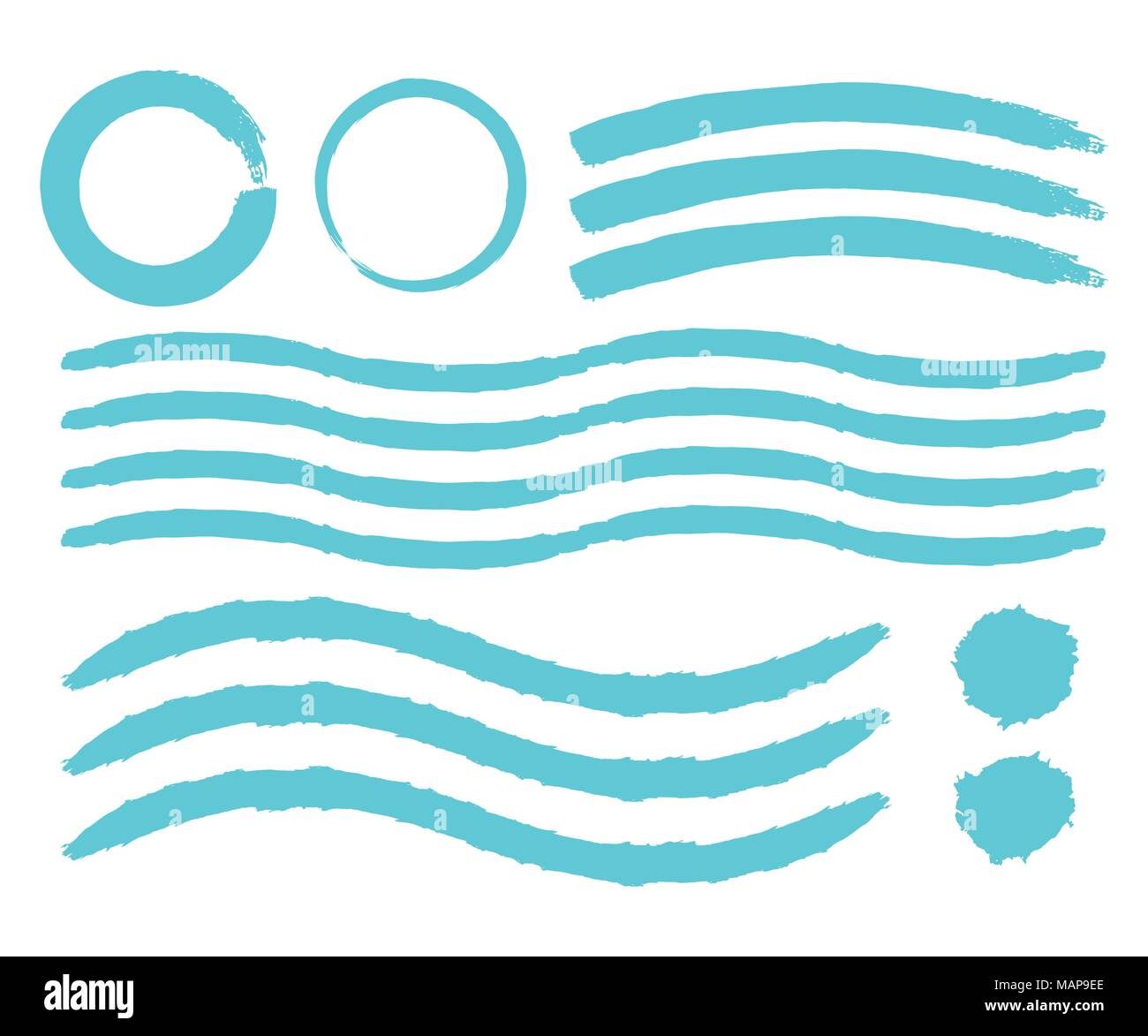 Set of Hand Painted Brush Strokes. Watercolor Brush Strokes. Vector ...