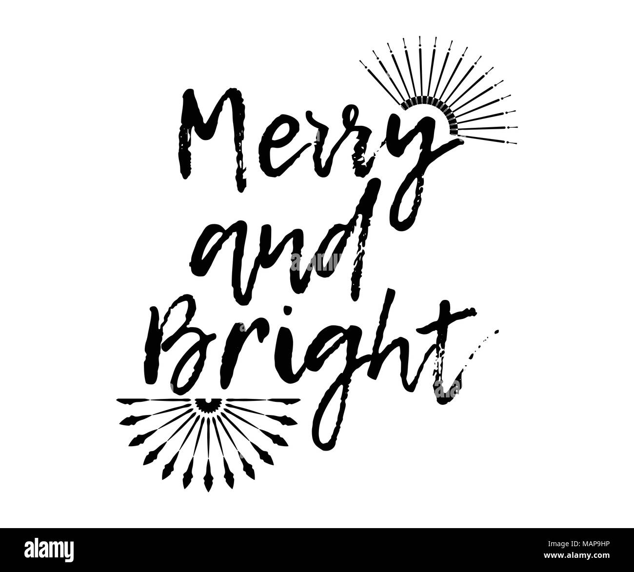 Christmas retro typography light Black and White Stock Photos & Images ...