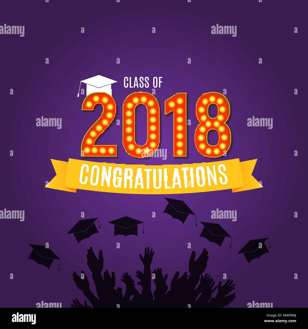 Congratulations on Graduation 2018 Class Background Vector Illustration ...
