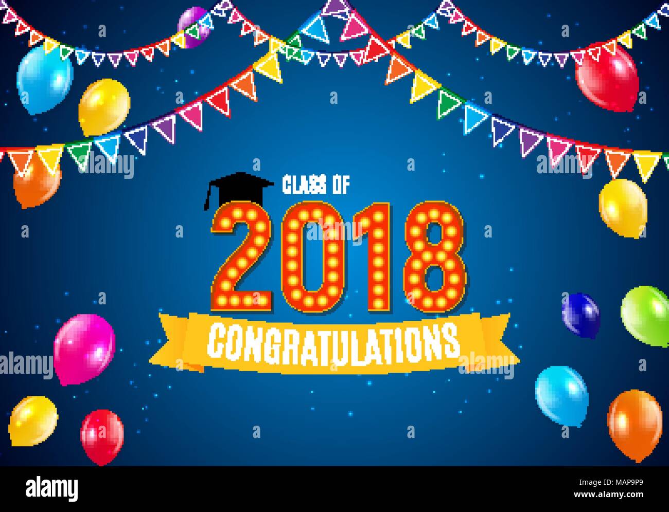 Congratulations on Graduation 2018 Class Background Vector Illustration ...