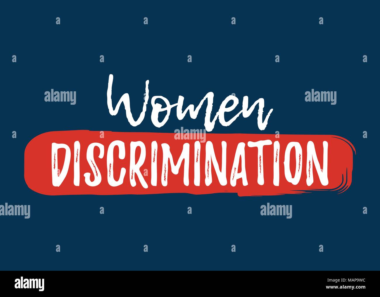Women Discrimination label. Font with Brush. Equal Rights Badges ...