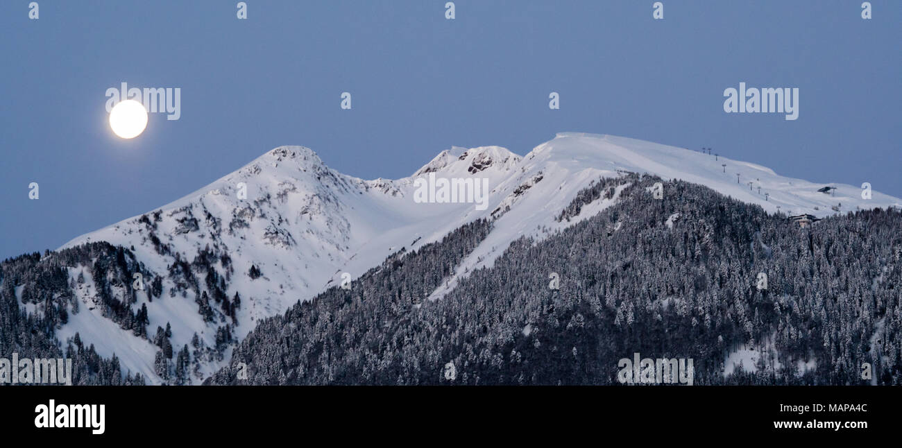Swiss alps and full moon hi-res stock photography and images - Alamy