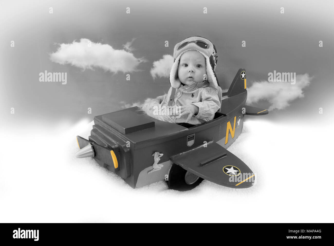 3 month old baby boy in an aeroplane Stock Photo - Alamy