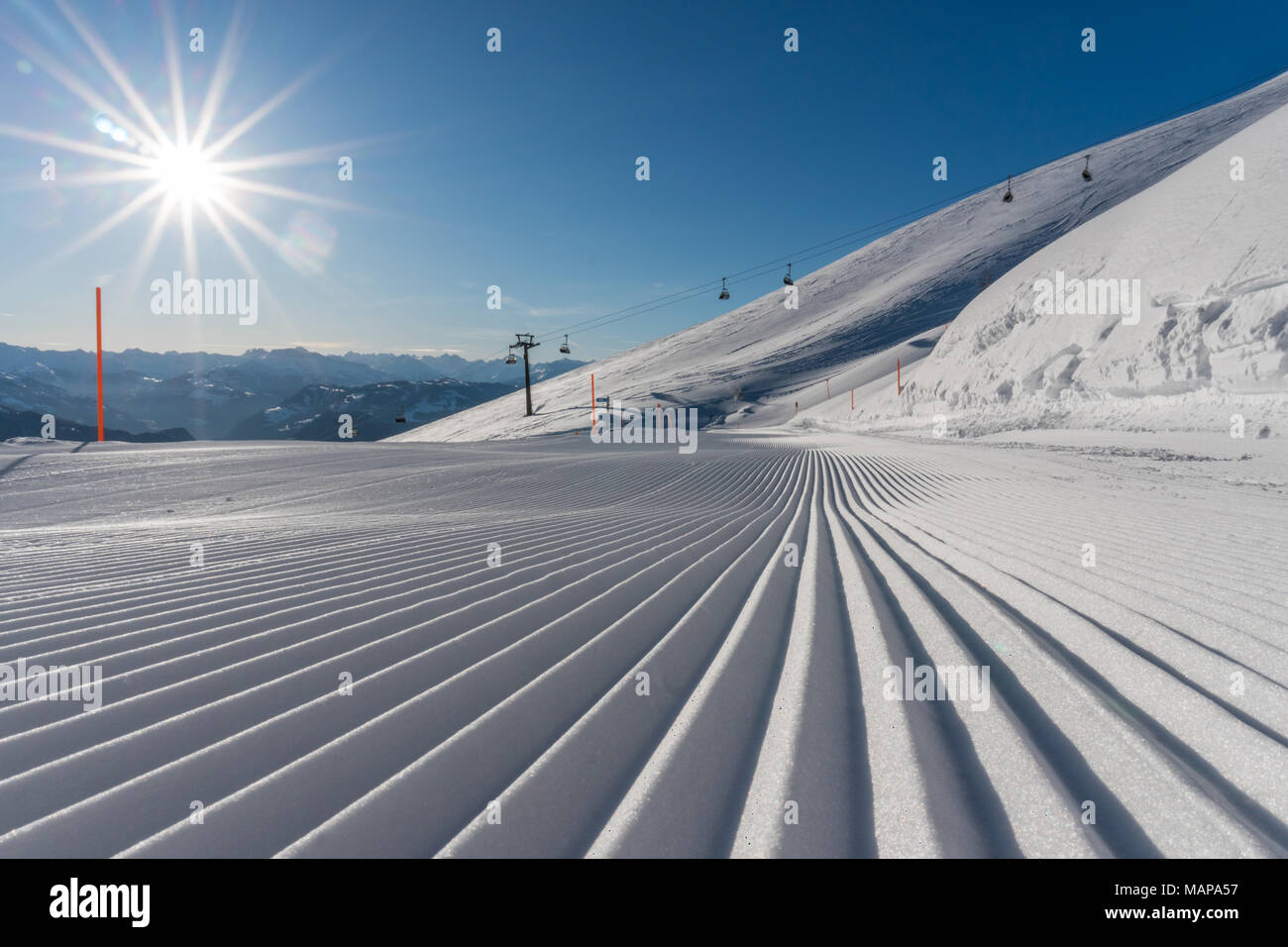 Freshly prepared ski slope hi-res stock photography and images - Alamy