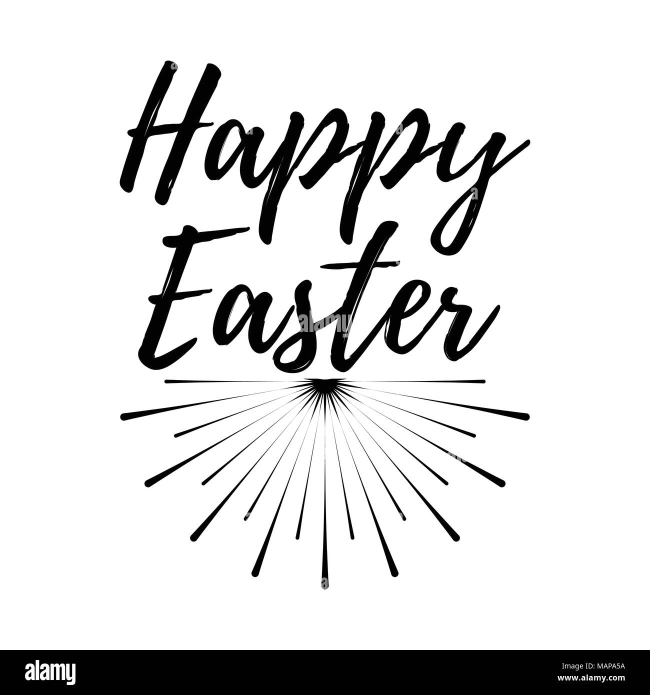 Happy Easter Day label. Font with Brush. Easter day badges. Vector ...
