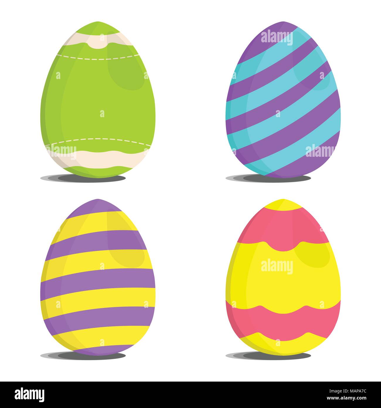 Set of Egg Hunt icon. Easter Egg label on white Background. Cartoon ...