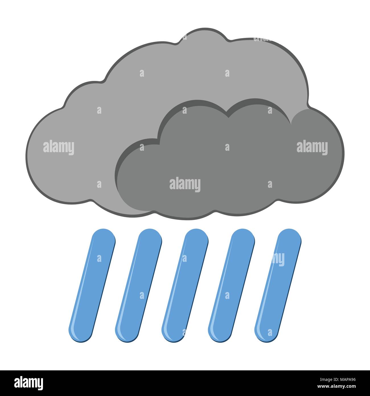 Rain with Cloud Icon. Weather label for Web on white background ...