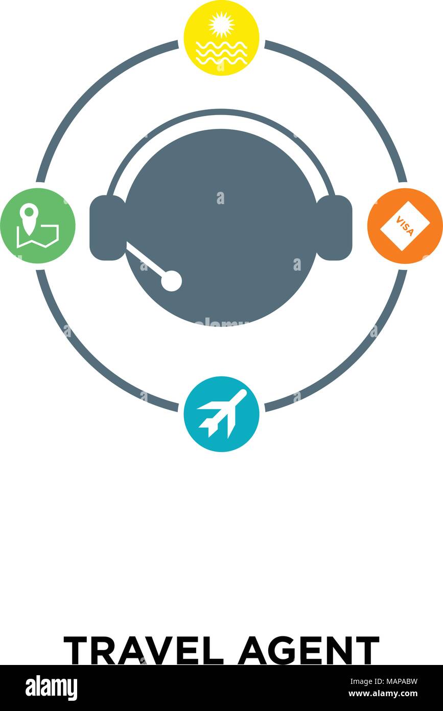 travel agent icon isolated on white background for your web, mobile and ...