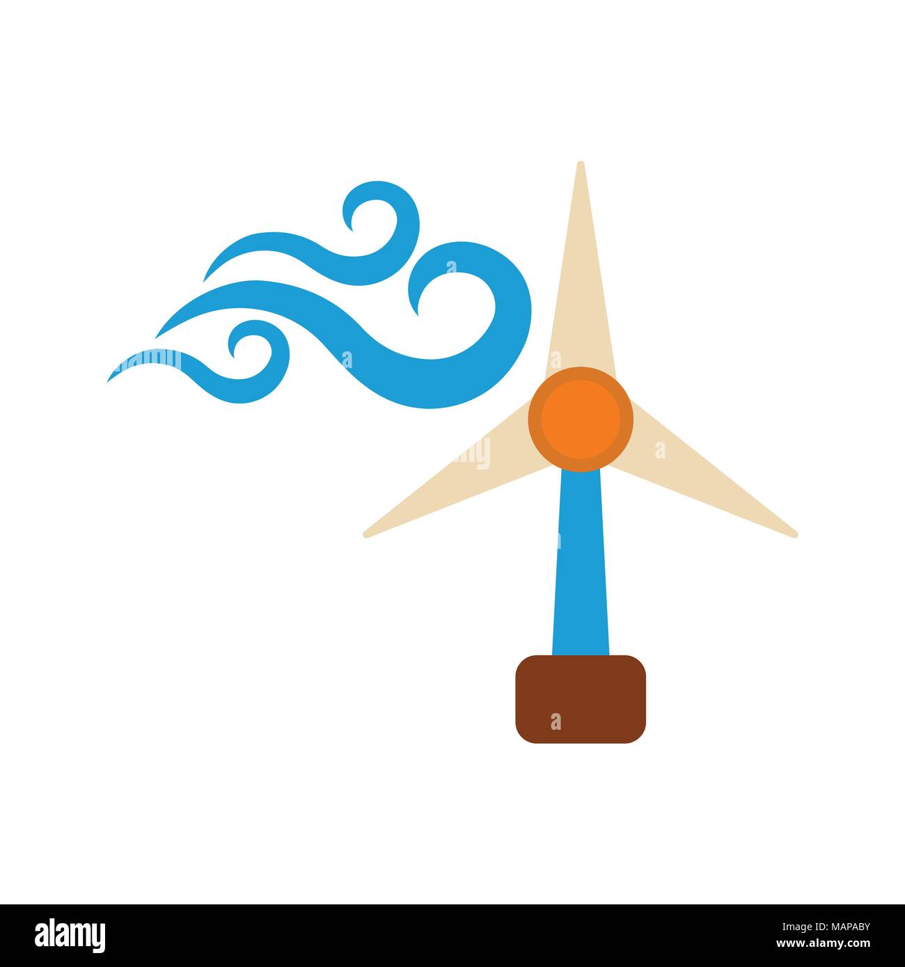 Windmill Icon. Energy label for Web on white background. Flat Vector ...