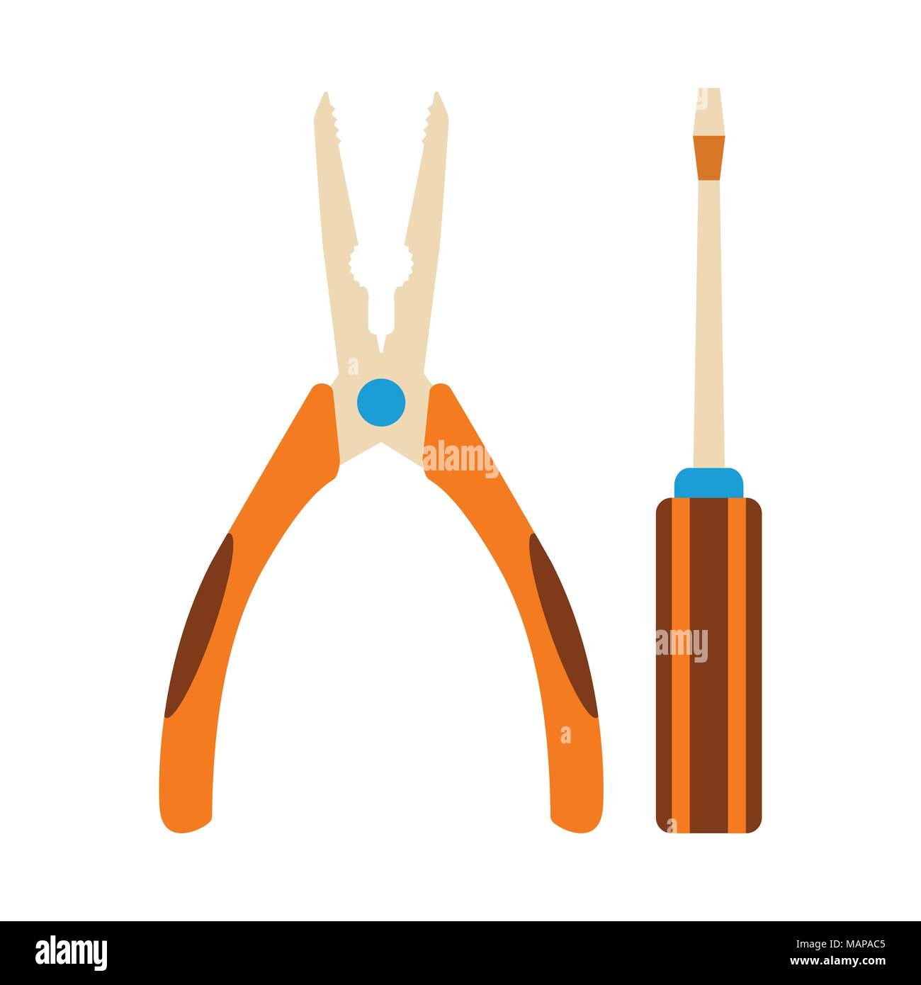 Screwdriver and pliers Icon. Energy label for Web on white background ...