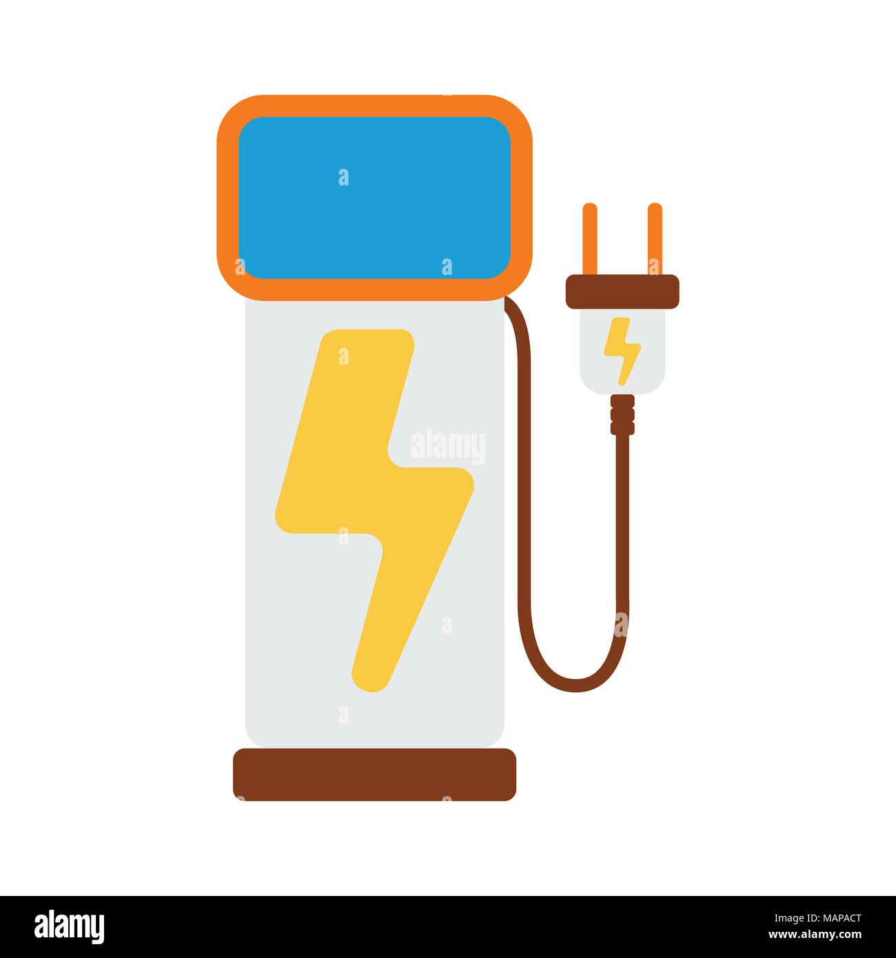 Car charger Icon. Energy label for Web on white background. Flat Vector ...