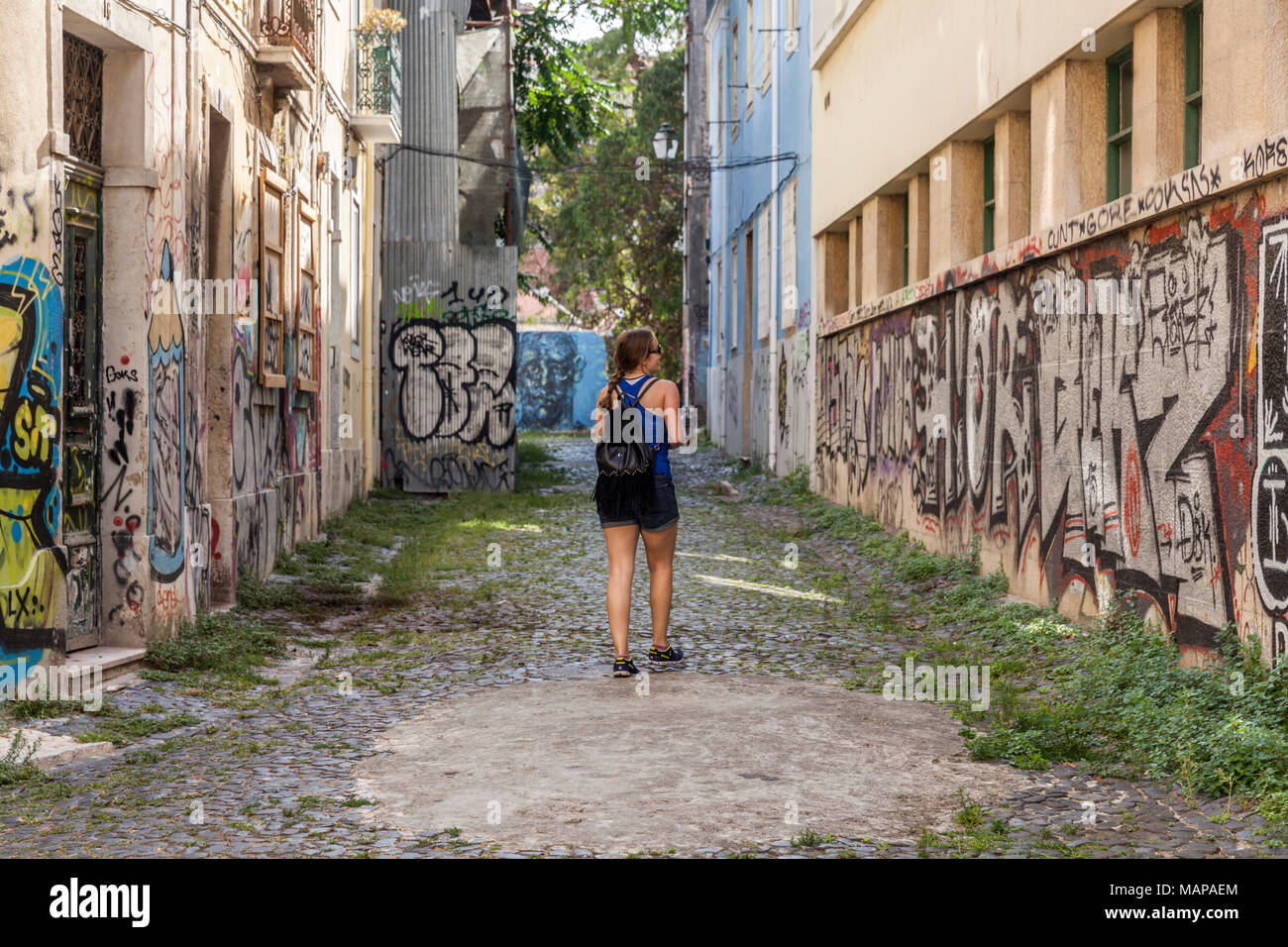 The One with the Girl Lost In The City Stock Photo - Alamy