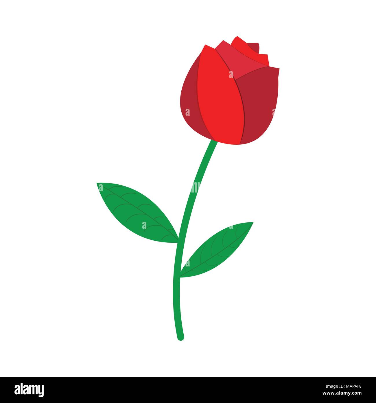Rose Icon. Love and Gifts for Web on white background. Flat Vector ...