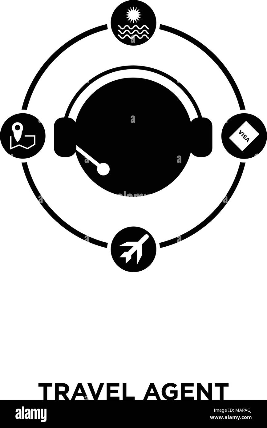 Call travel agent icon Black and White Stock Photos & Images - Alamy