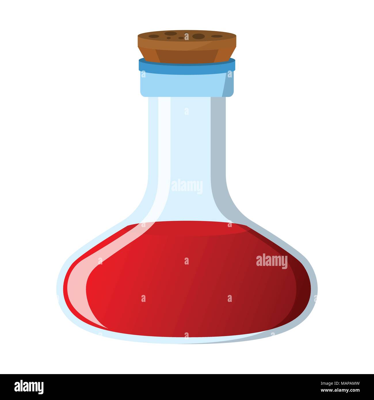 Flask and bottle icon. Label of fantasy potion and elixir. Cartoon ...