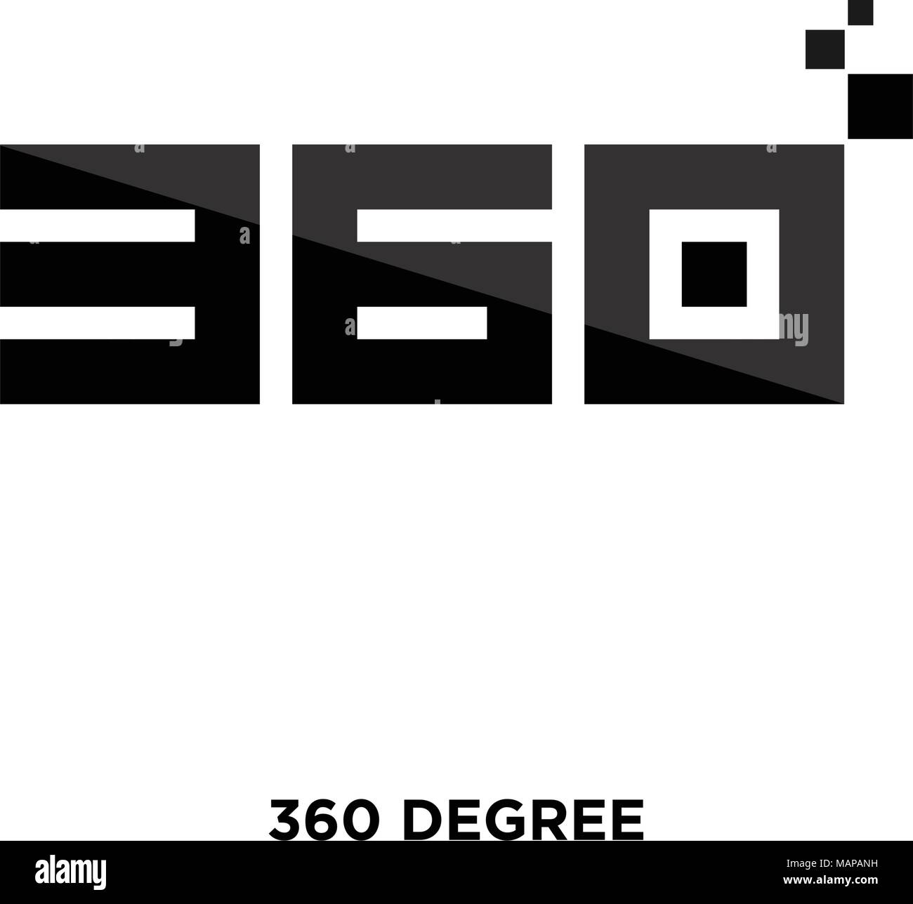 360 degree icon isolated on white background for your web, mobile and ...