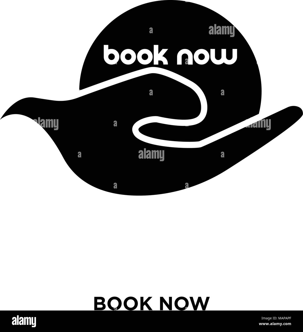 book now icon isolated on white background for your web, mobile and app ...