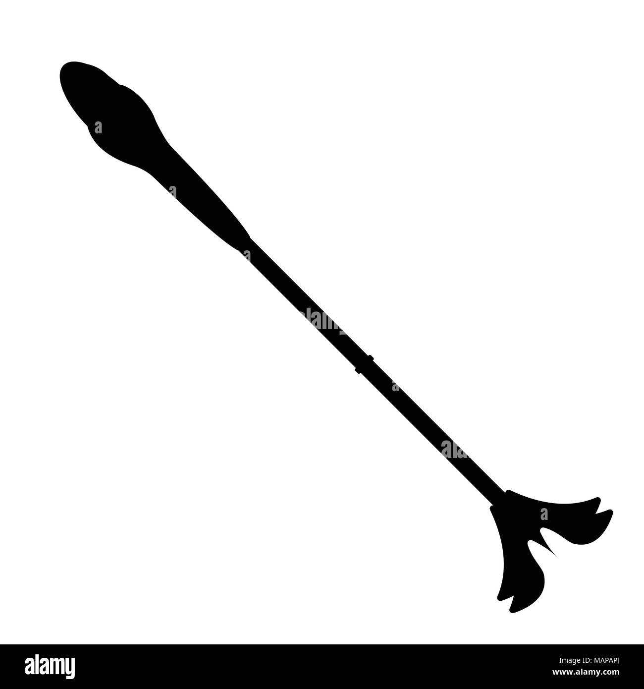 Staff icon. Label of fantasy and medieval weapon. Simple style. Vector ...