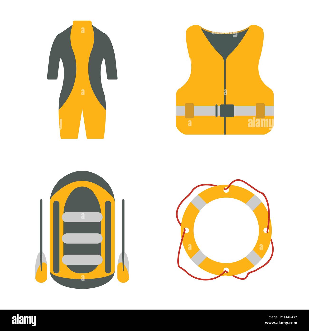 Yellow Life Raft Cartoon