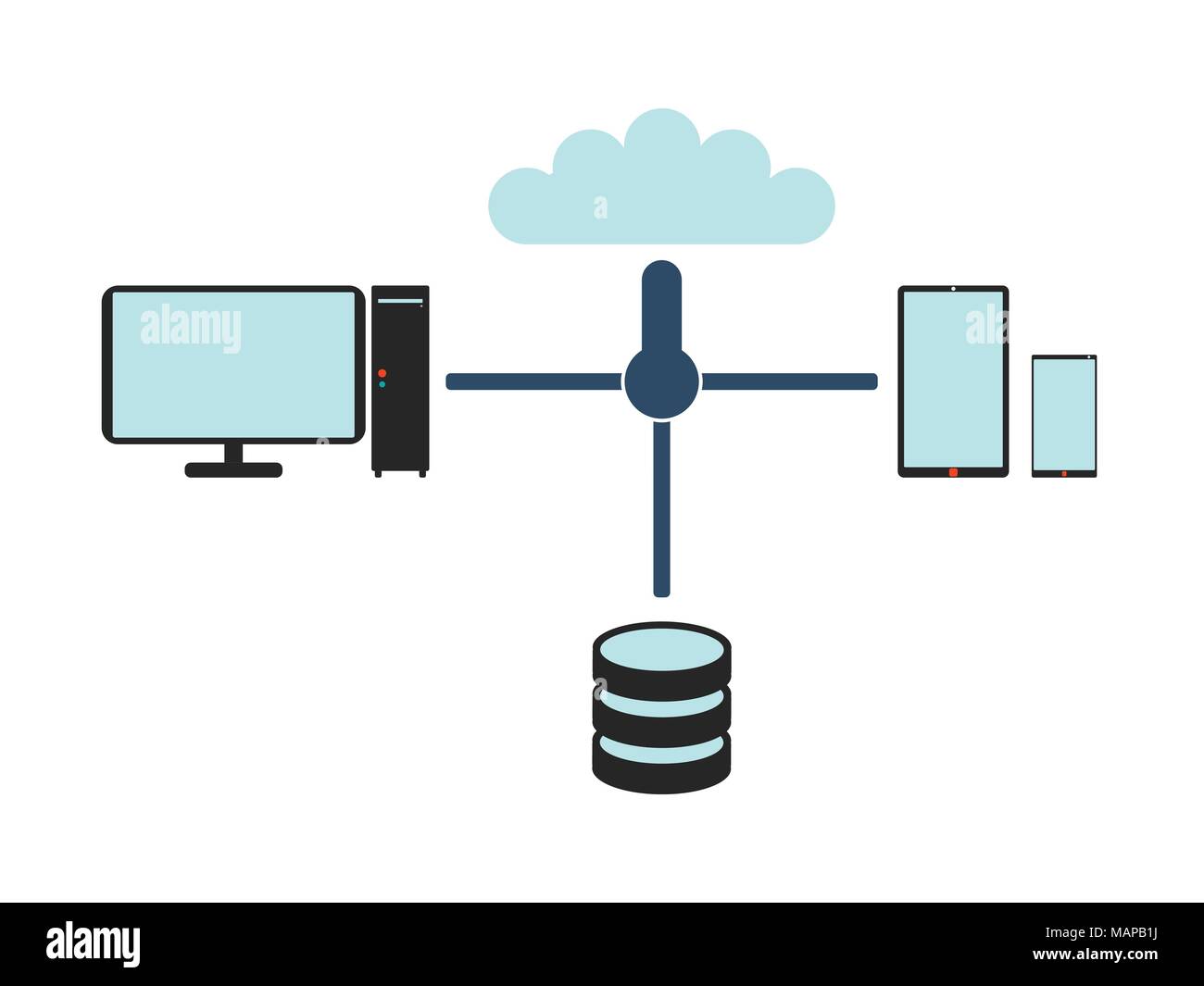 Computer Network. Flat Vector illustration on white background Stock ...