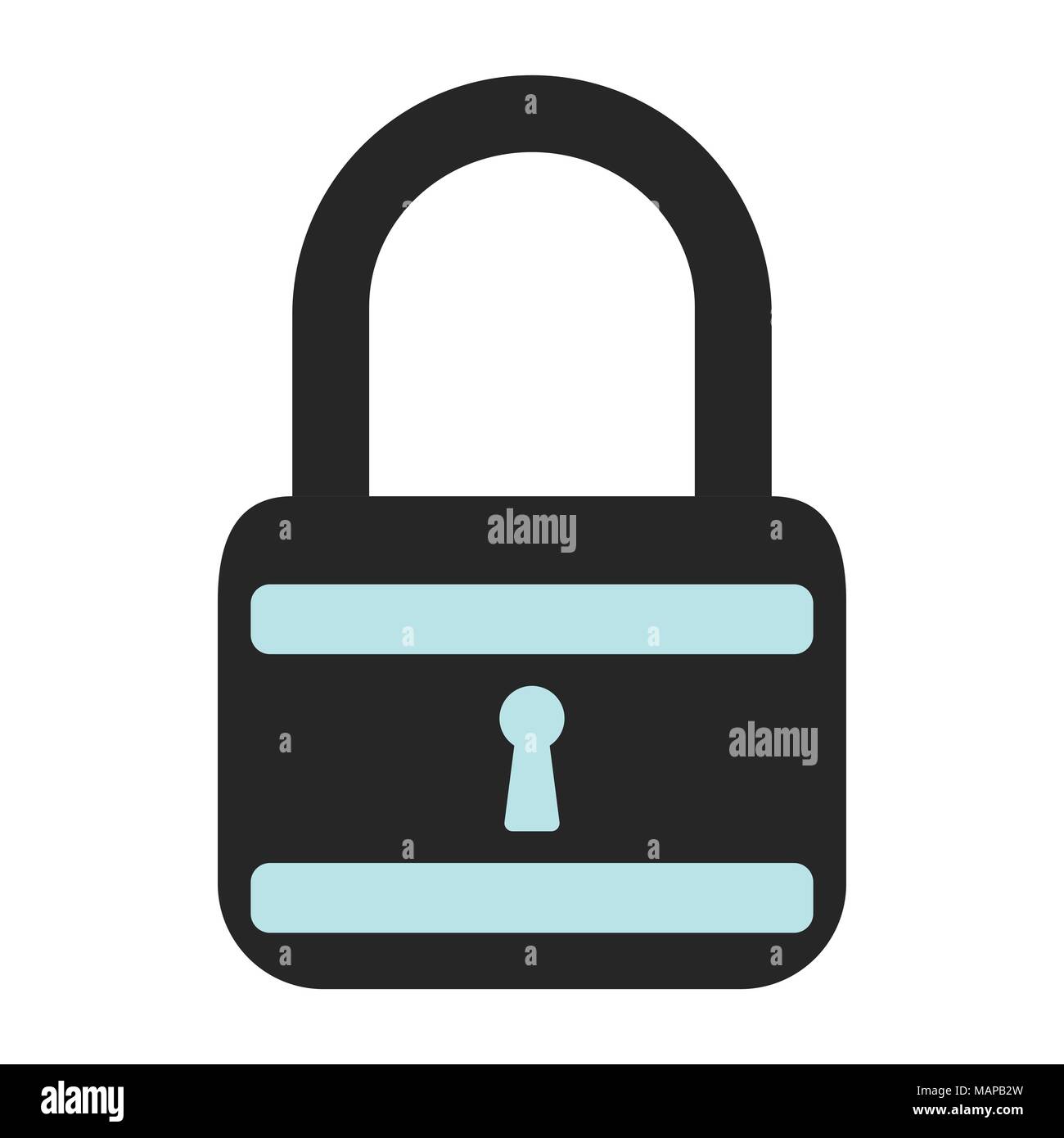 Database lock flat white Cut Out Stock Images & Pictures - Alamy