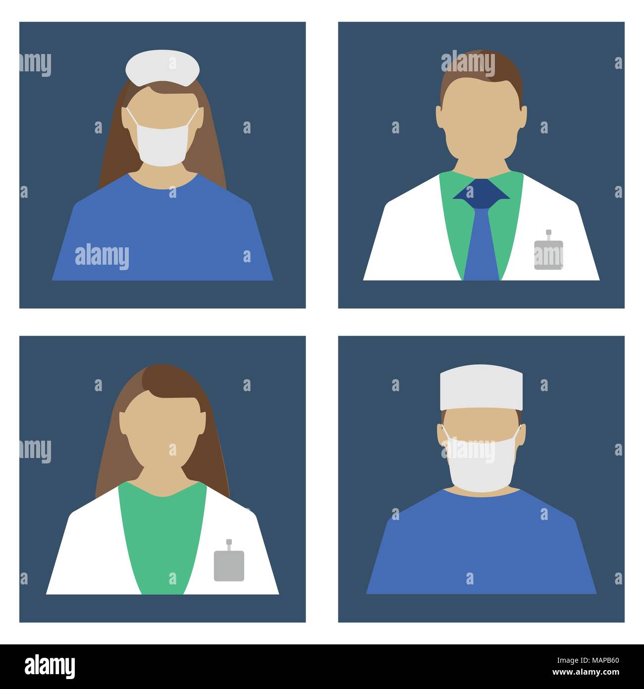 Doctors Set. Medical object flat icon. Vector Illustration Stock Vector ...