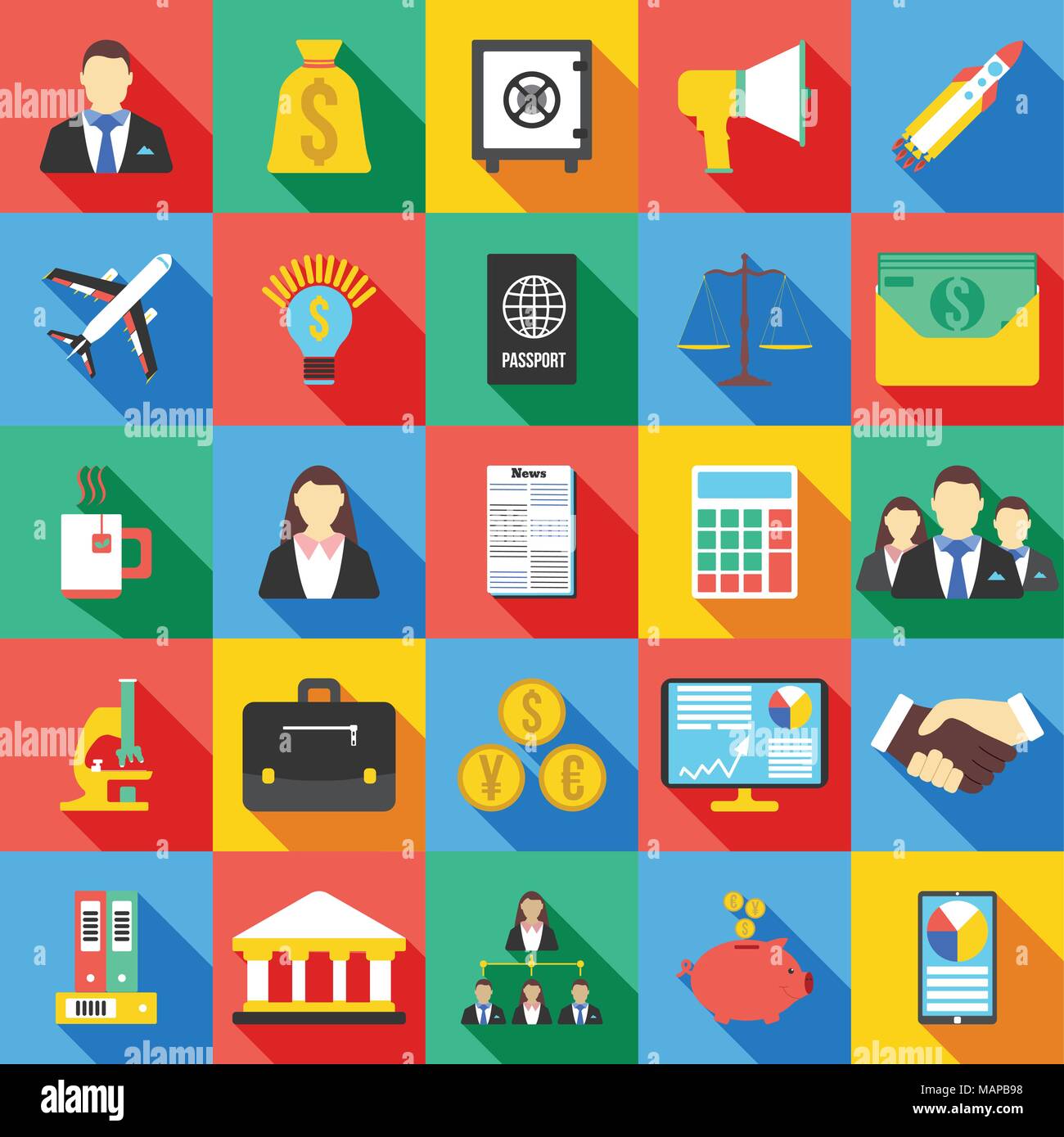 Set of 25 business icon concept for web and ui design. Flat Vector ...