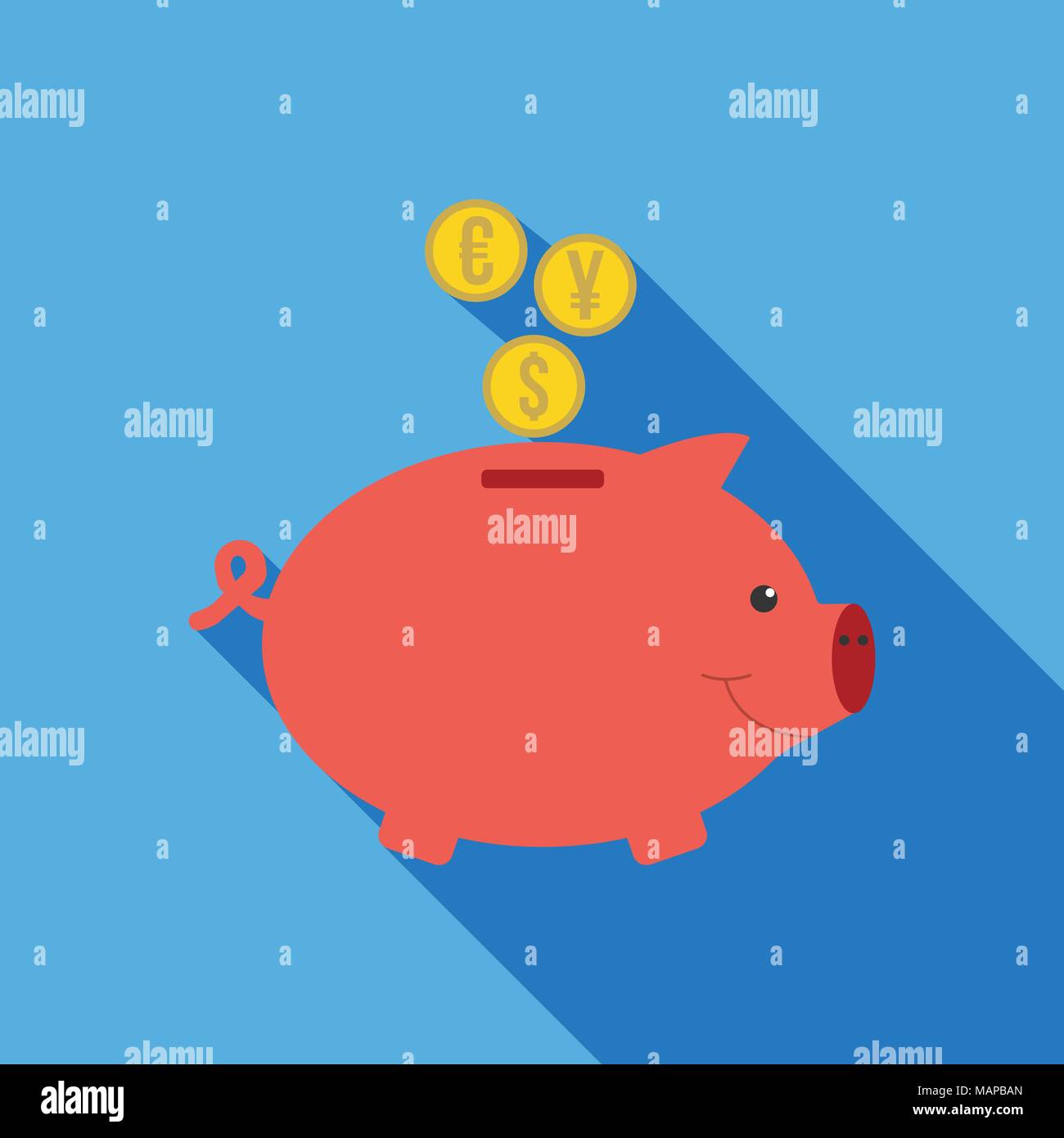 Pig money box icon. Business concept for web and ui design. Flat Vector ...