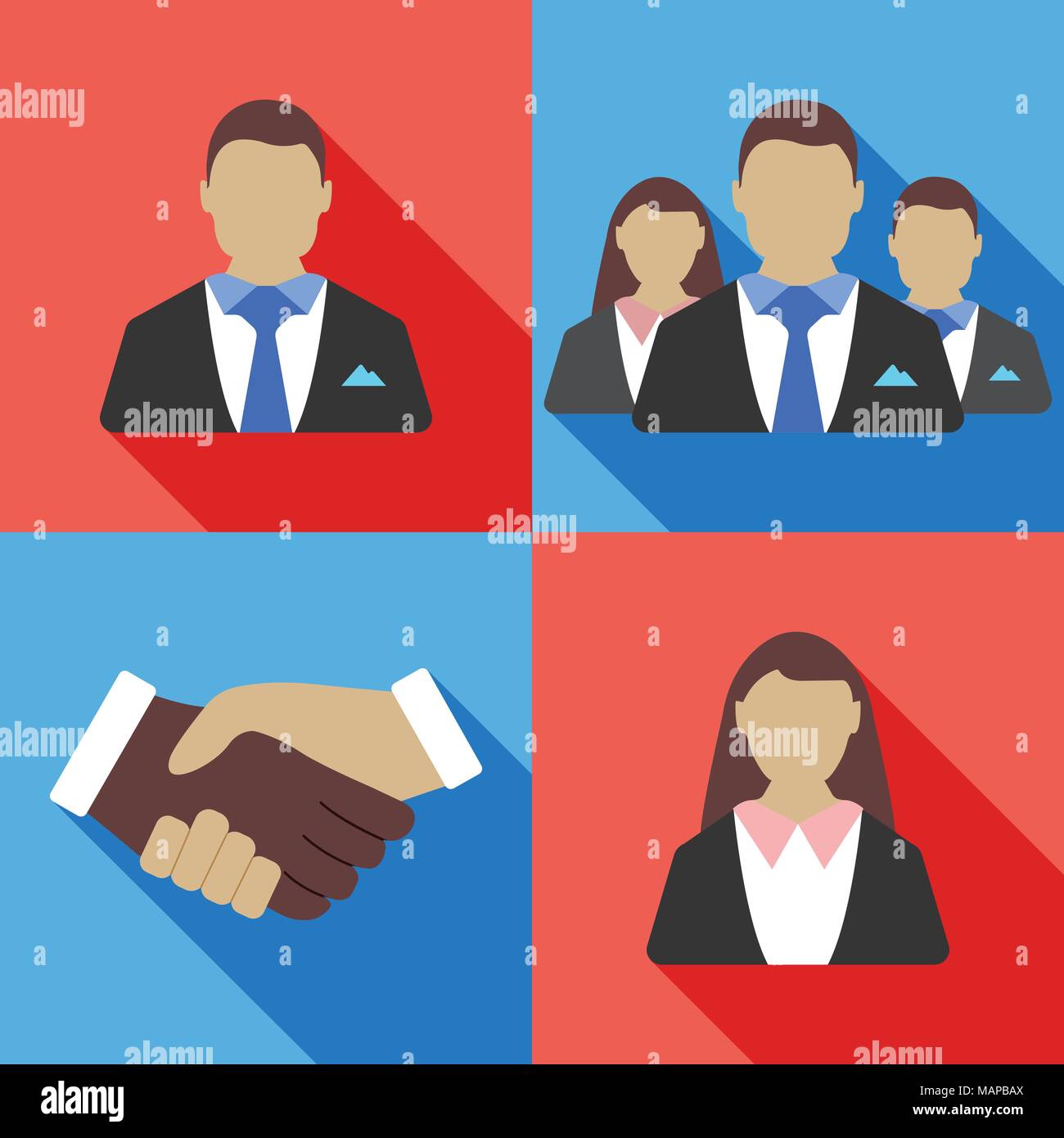 Set of 4 team icon concept for web and ui design. Flat Vector ...