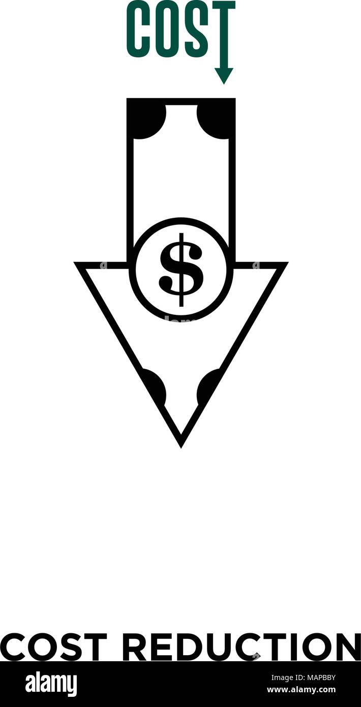 cost reduction icon isolated on white background for your web, mobile ...