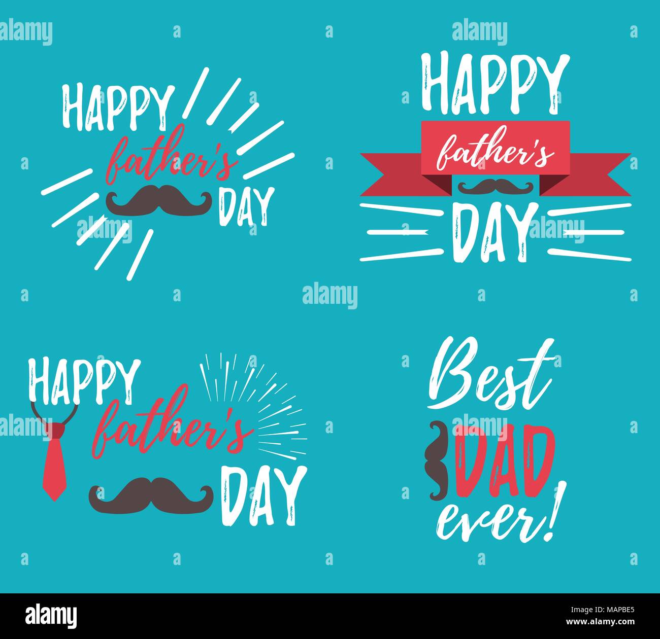 Happy Father's Day banner and giftcard. Best Dad Poster Sign on ...