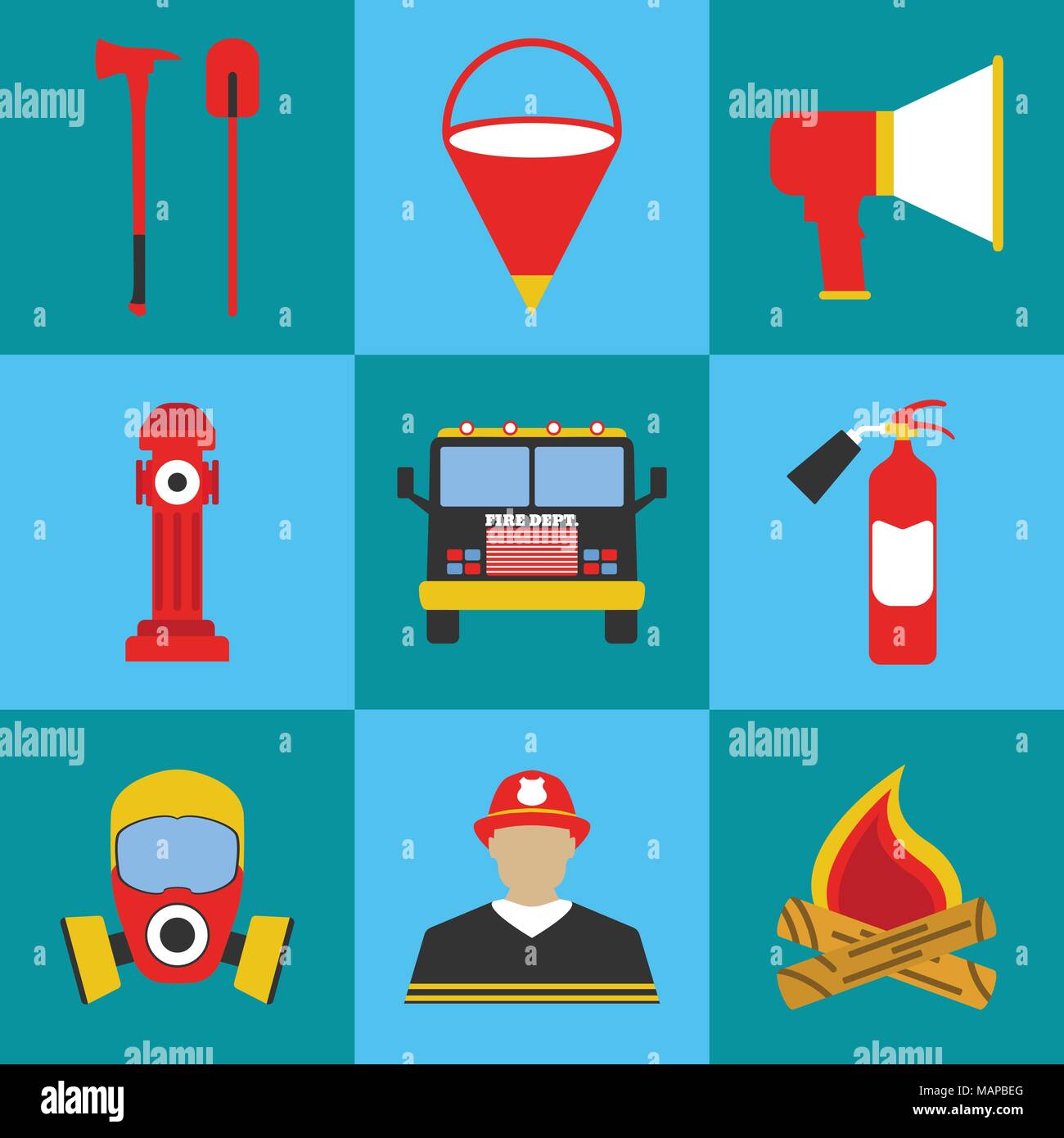 Firefighter vector vectors hi-res stock photography and images - Alamy