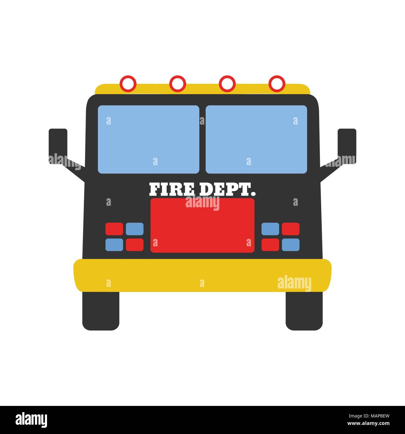 Fire car. Elements of the fire departament equipment icons. Vector ...