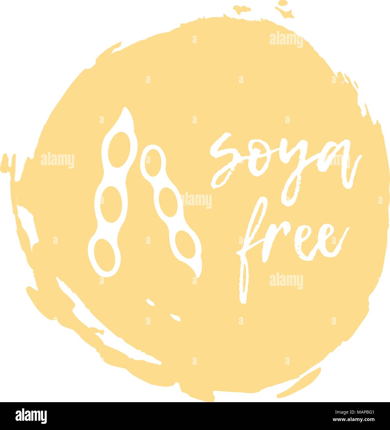 Soya Free Label. Food intolerance symbols. Vector illustration Stock ...
