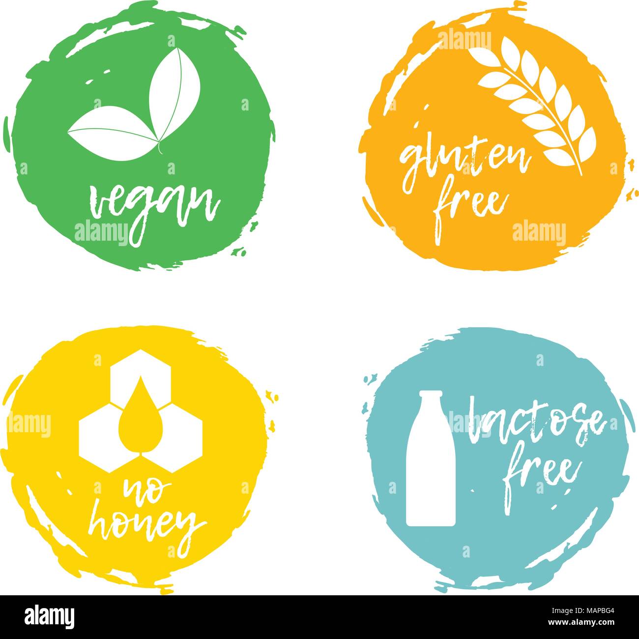 Set food labels allergens hi-res stock photography and images - Alamy