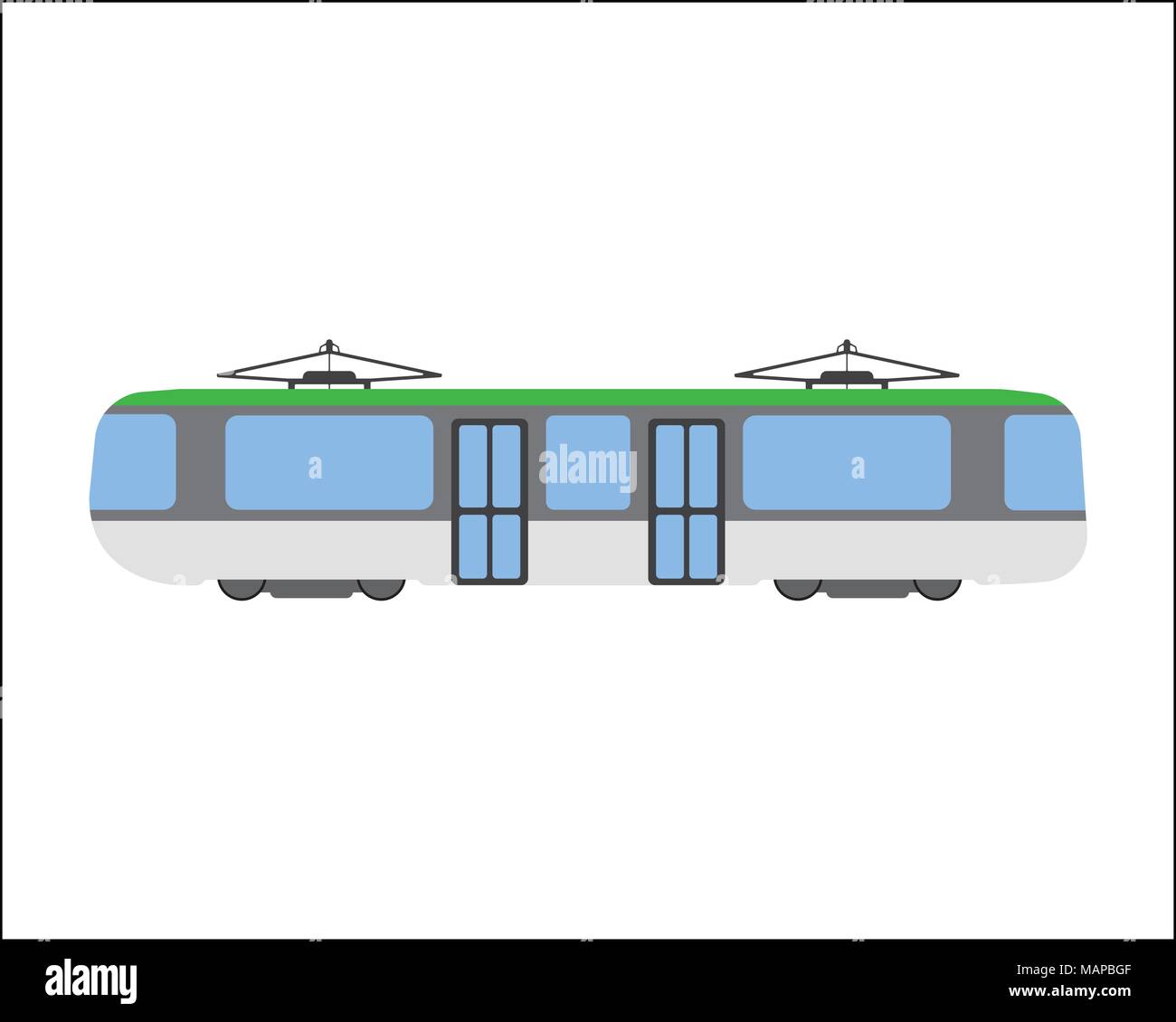 Tram flat icon and logo. Cartoon Vector illustration Stock Vector Image ...