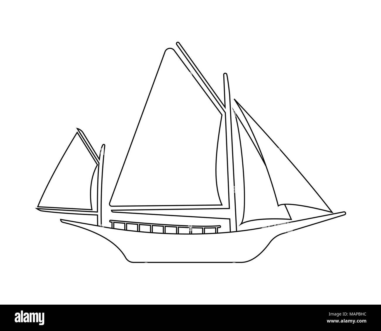 Boat flat icon and logo. Outline Vector illustration Stock Vector Image ...