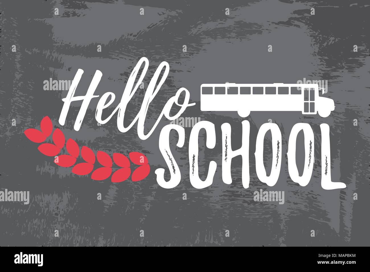 Hello School Typographic - Vintage Style Back to School. Vector ...