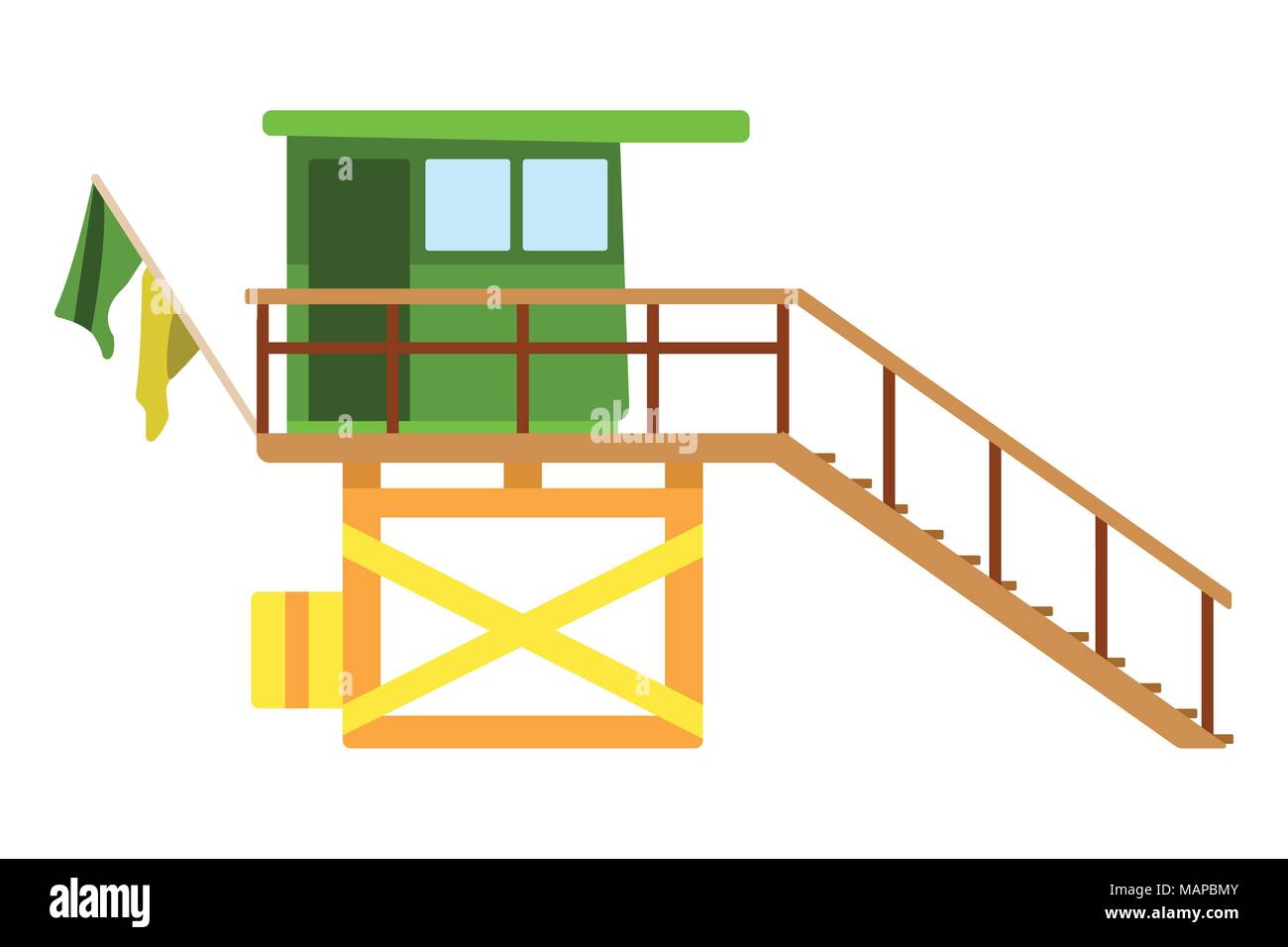 Baywatch house flat icon. Cartoon Vector illustration Stock Vector ...