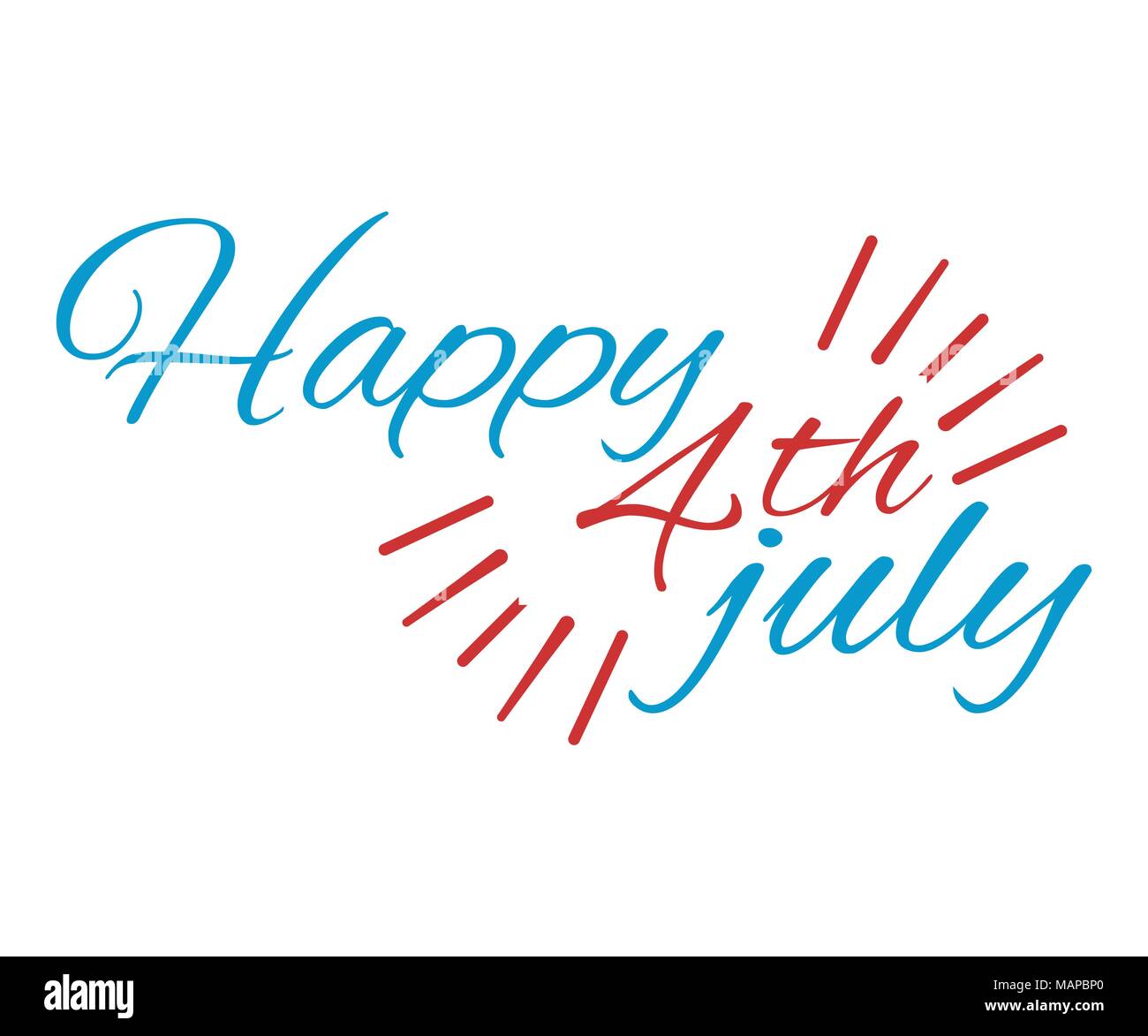Happy 4 th July Greeting Card with Font. Vector illustration Stock ...