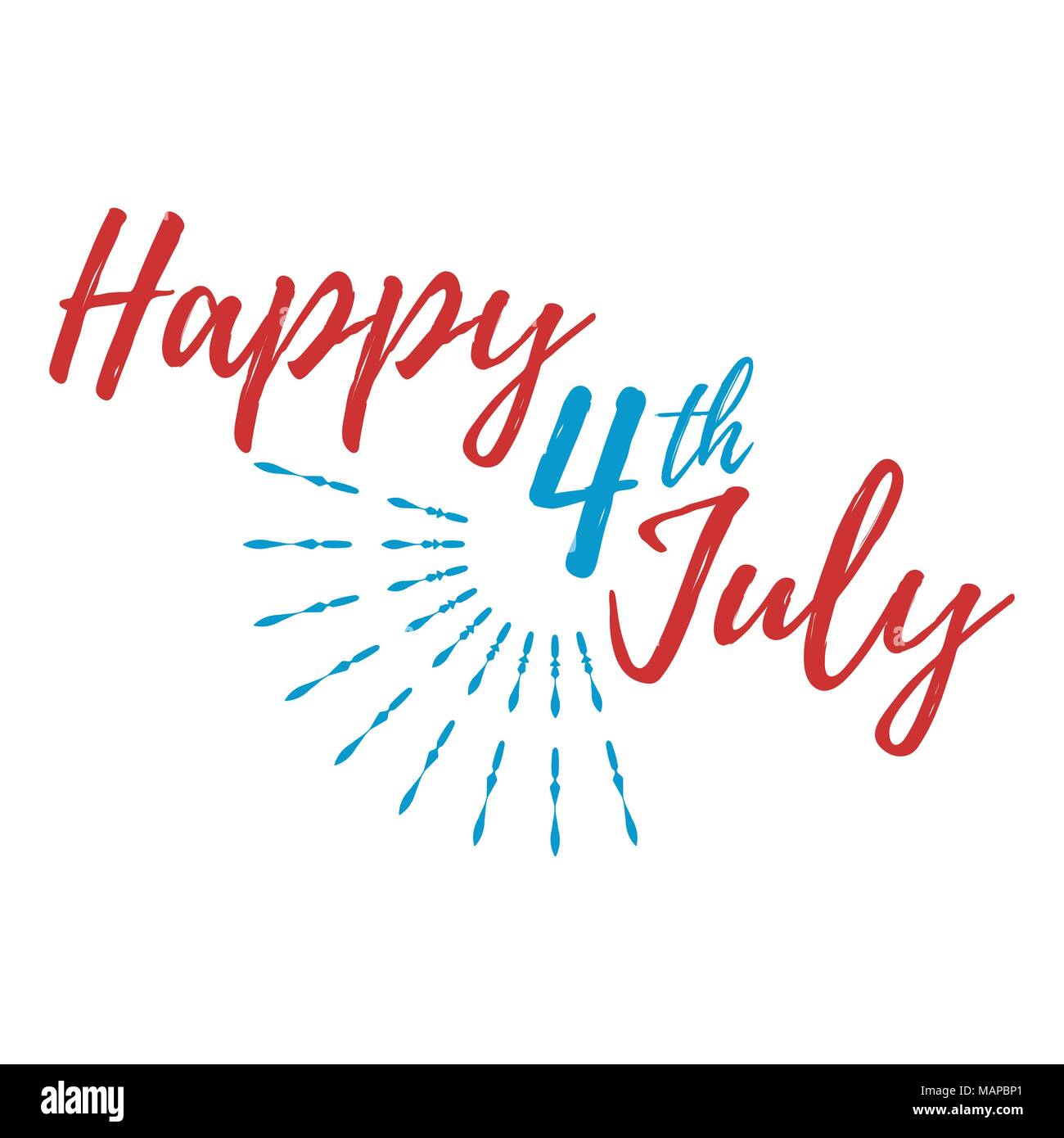 Happy 4 th July Greeting Card with Font. Vector illustration Stock ...