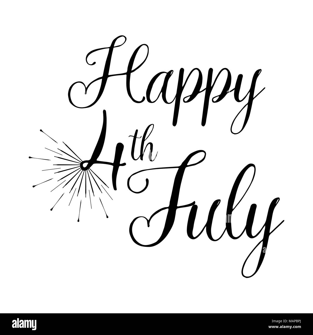 Happy 4 th July Greeting Card with Font. Vector illustration Stock ...