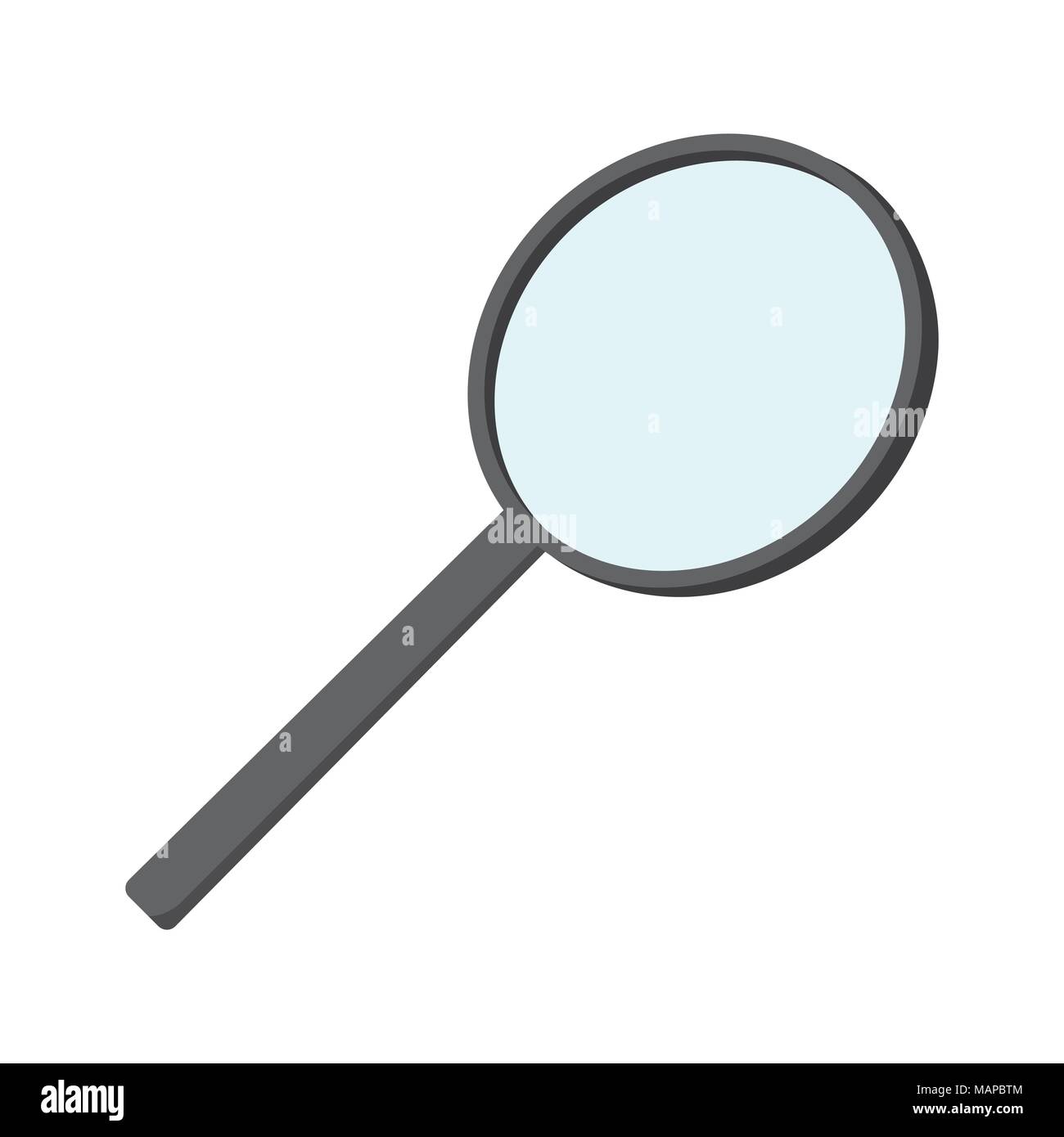 Cartoon Magnifier icon. Schools Supplies. Isolated Vector illustration ...